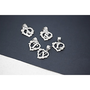 CaliRoseJewelry Beautiful Sterling Silver Initial Heart Pendant for Women - Letter L