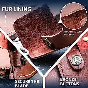 XYJ Leather Sheath Edge Guards Blade Protector With Loop Belt For Outdoor Camping