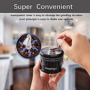 VRUPINZE Grinder with Handle - 2.5 inch Hand Cranked large grinder, Black-Blue…