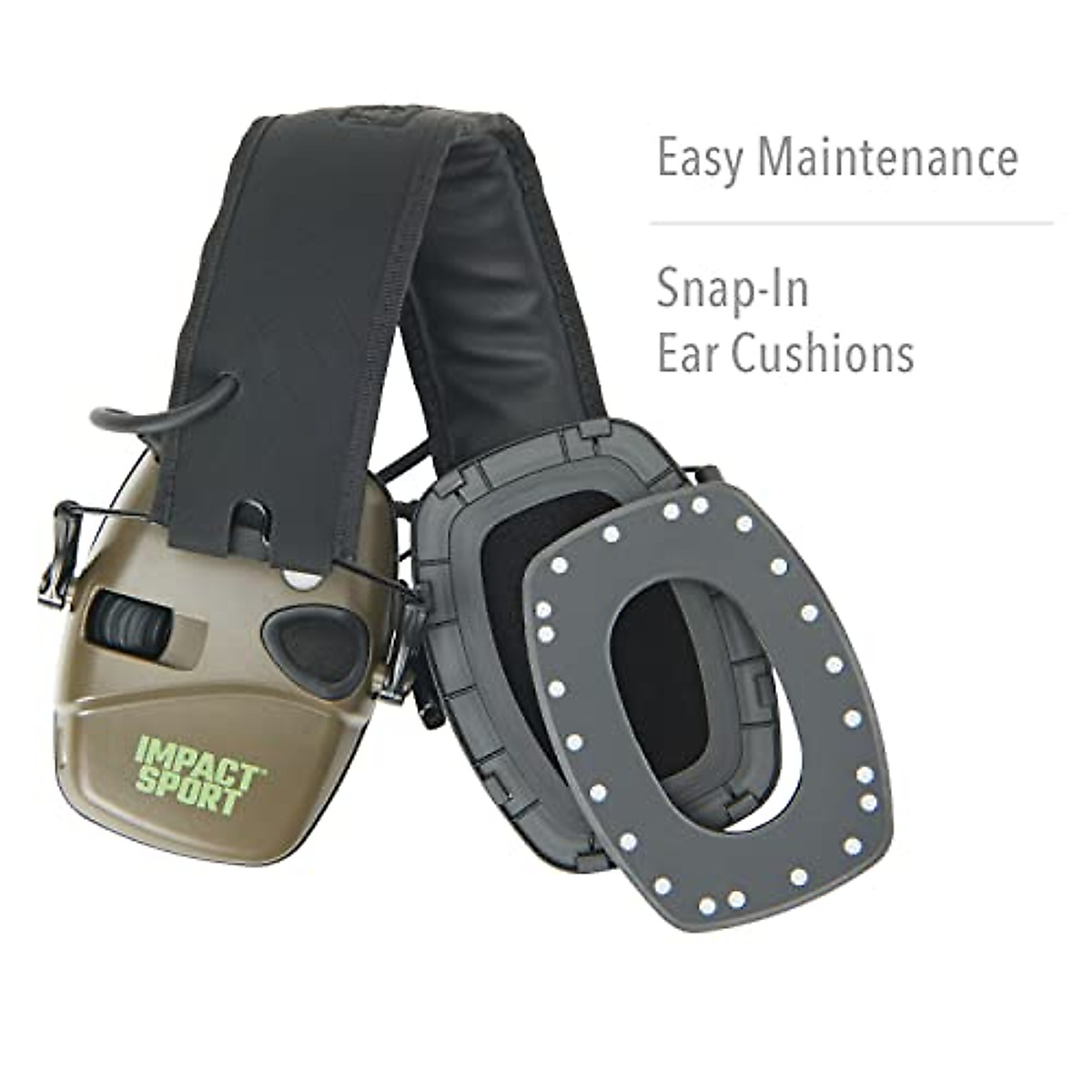 Honeywell Ademco Howard Leight Impact Sport Bluetooth 5.0 Electronic Shooting Earmuff (R-02548) Od Green