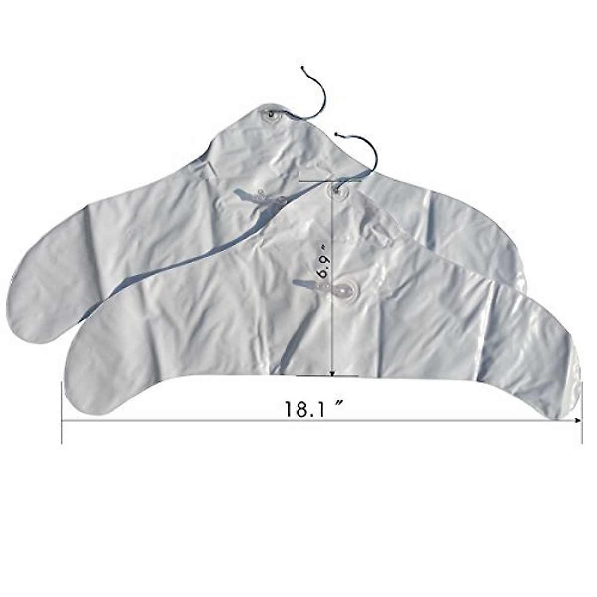 Coralpearl Inflatable Hanger Travel X 4, White Round Shoulder, Portable Folding Clothes Drying Rack in Metal Hook,Space Saving Coat Storage Set Non Slip Foldable for Home Car Camping Indoor Outdoor