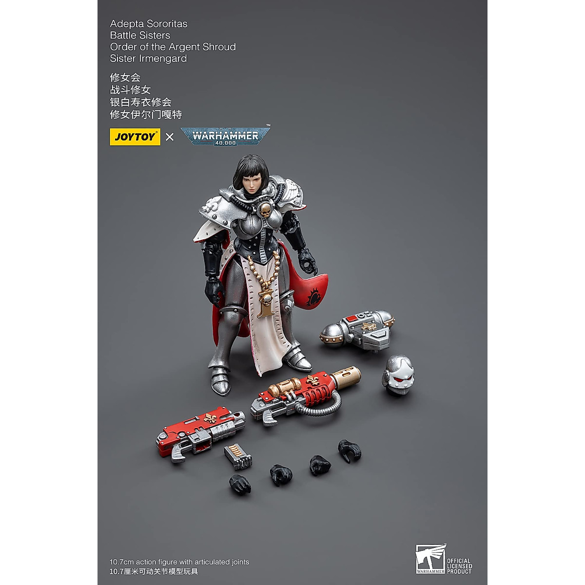 JoyToy Warhammer 40K: Adepta Sororitas Argent Sister Irmengard 1:18 Scale Figure