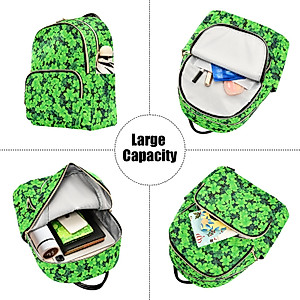 St Patrick Day Leaves Backpack for Women Casual Daypack Travel Purse Lightweight Shoulder Bag Small Backpacks for Work Outdoor Ladies Nurse Trip Gym Travel Essentials Gifts