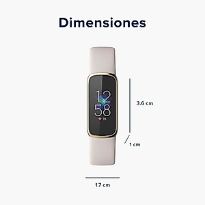 Fitbit Luxe Fitness and Wellness Tracker with Stress Management, Sleep Tracking and 24/7 Heart Rate, One Size S L Bands Included, Lunar White/Soft Gold Stainless Steel, 1 Count (Renewed)