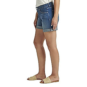 JAG Jeans Women's Alex Mid Rise Boyfriend Short, Brilliant Blue-Ssj305, 12