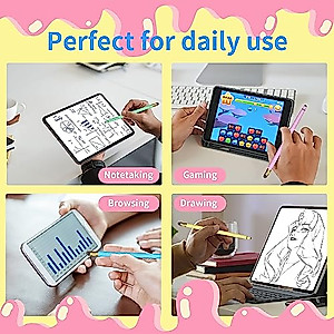 Stylus Pens for Touch Screens - 3PCS Stylus Pen for iPhone/iPad/Tablet Android/Microsoft Surface, Compatible with All Touch Screens (Macaron Pink/Yellow/Green)