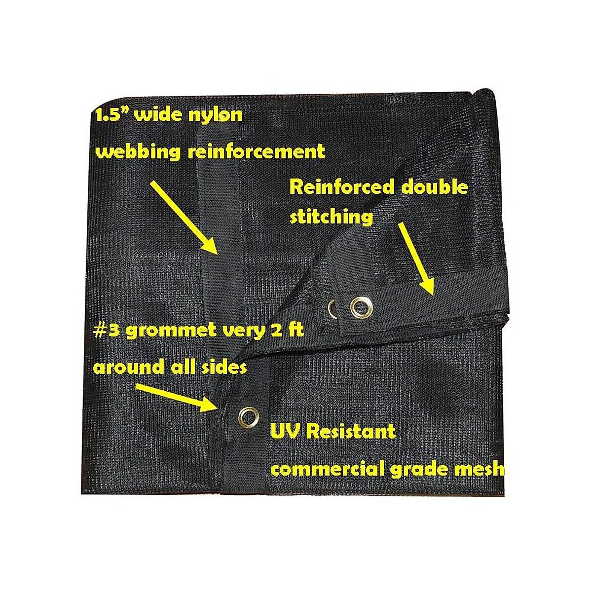 MP - Mighty Products 70% Shade Mesh/Net/Cloth/Tarp, Black, 10' x 30'