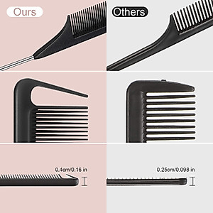 8 Pieces Pintail Comb Rat Tail Comb Hairdressing Styling Comb Anti-Static Heat Resistant Tail Comb Teasing Comb Parting Comb for Hair Salon Home Supplies, 8 Colors