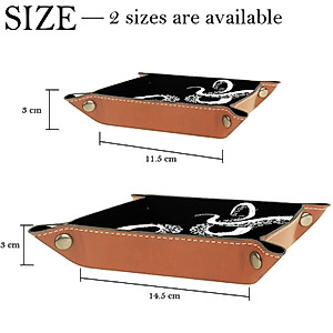 feichanghao Black and White Octopus Tentacles Folding Dice Tray, PU Leather Dice Holder Rolling Trays for RPG Dice Gaming DandD and Other Table Games