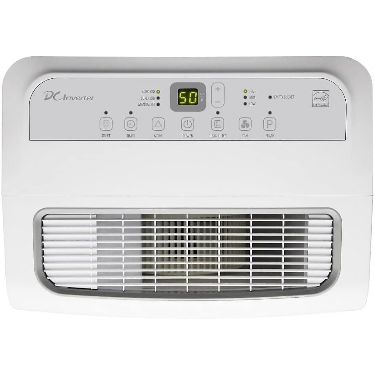 Hisense 60-Pint Capacity, 1500 sq.ft. coverage, 3-Speed Inverter Dehumidifier with Built-in Pump, Industrial-grade dehumidifier, Quite 36 dBA, 115v - DH10019TP1WG (Renewed)