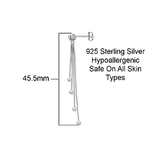 Savlano 925 Sterling Silver 18k Gold Plated Dangle Drop Ball Tassel Stud Earrings For Women and Teens Comes In White Gold, Yellow Gold & Rose Gold Colors Comes With Savlano Gift Box