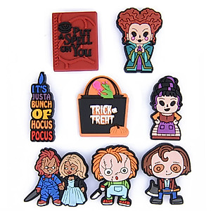 UNN Pack of 40 Pieces Halloween PVC Shoe Charms Women Pumpkin Lantern Shoes Decoration Ghost of Terror Wristbands Accessories Trick or Treat Style 2