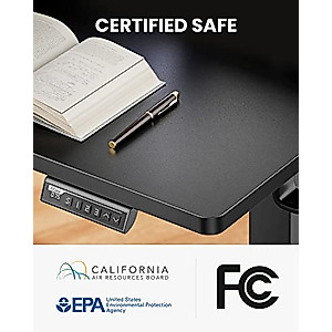 ErGear Adjustable Height Electric Standing Desk with Double Drawers, Sit Stand Up Desk Computer Workstation for Home Office, 48x24 Inches, Black