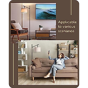 EDISHINE Modern Dimmable Floor Lamp, 63.8" Standing Lamp with Remote Control, E26 Socket, ACR Floor Lamp with Beige Shade for Bedroom, Living Room, Office, LED Bulb Included (Black)