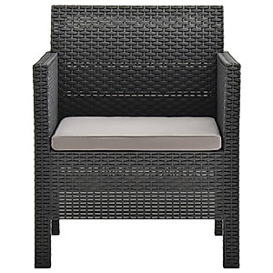 BUKSCYJS Outside Furniture,Patio Chair,Camping Rocking Chairs,Lawn Chairs Folding,Outdoor Chaise Lounge,Rocking Chairs for Outside,Patio Chair with Cushion PP Rattan Anthracite