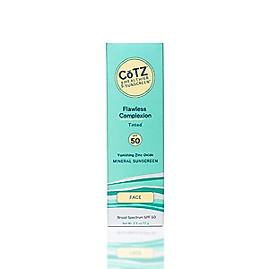 CōTZ Flawless Complexion Tinted Facial Mineral Sunscreen Broad Spectrum SPF 50; 2.5 oz / 70 g