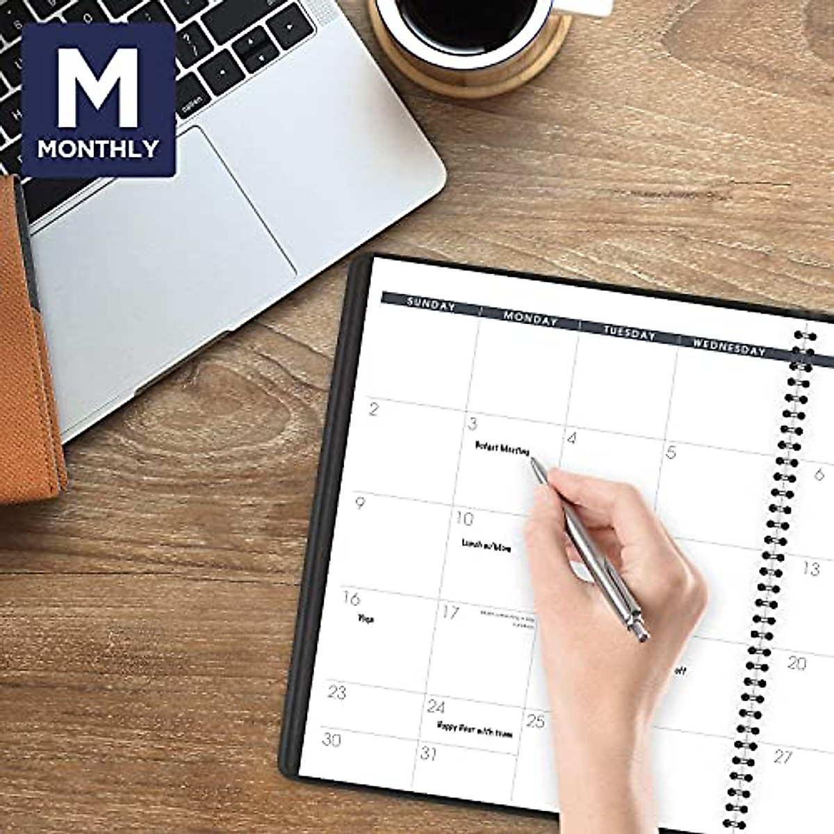 2022 monthly Planner & Appointment Book By At A Glance - Large 9" x 11" - Black - Professional Spiral Bound Annual 15 Month Schedule Calendar For Women And Men 70-950