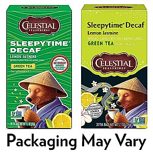 Celestial Seasonings Green Tea, Sleepytime Decaf Lemon Jasmine, Decaffeinated Sleep Tea, 20 Tea Bags (Pack of 6) (Packaging May Vary)