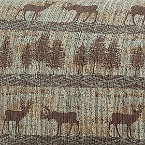 American Furniture Classics Model 8505-90 Deer Teal Lodge Tapestry Sofa Sleeper