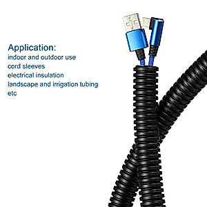 DMiotech 13.0mmx9.5mmx5m Plastic Non-Split Corrugated Tubing Indoor Outdoor Cord Management for Wrap Tidy Office Garden
