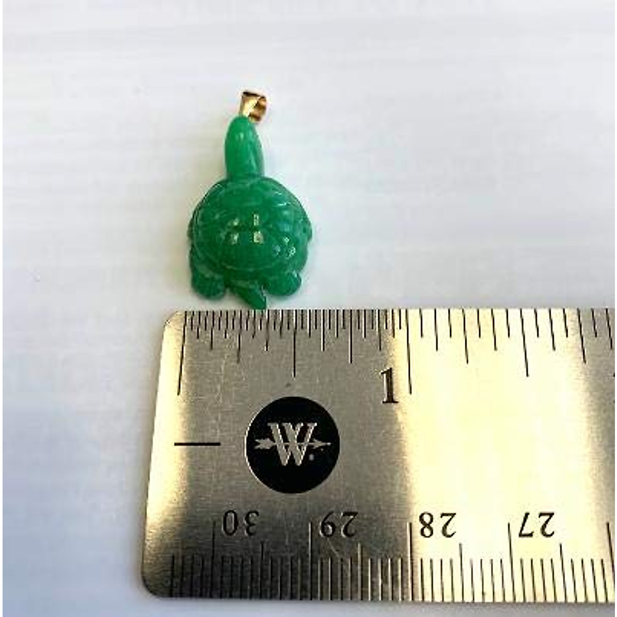 Regalia by Ulti Ramos Genunie Jade Hand Carved Turtle Pendant 14K (Green Jade)