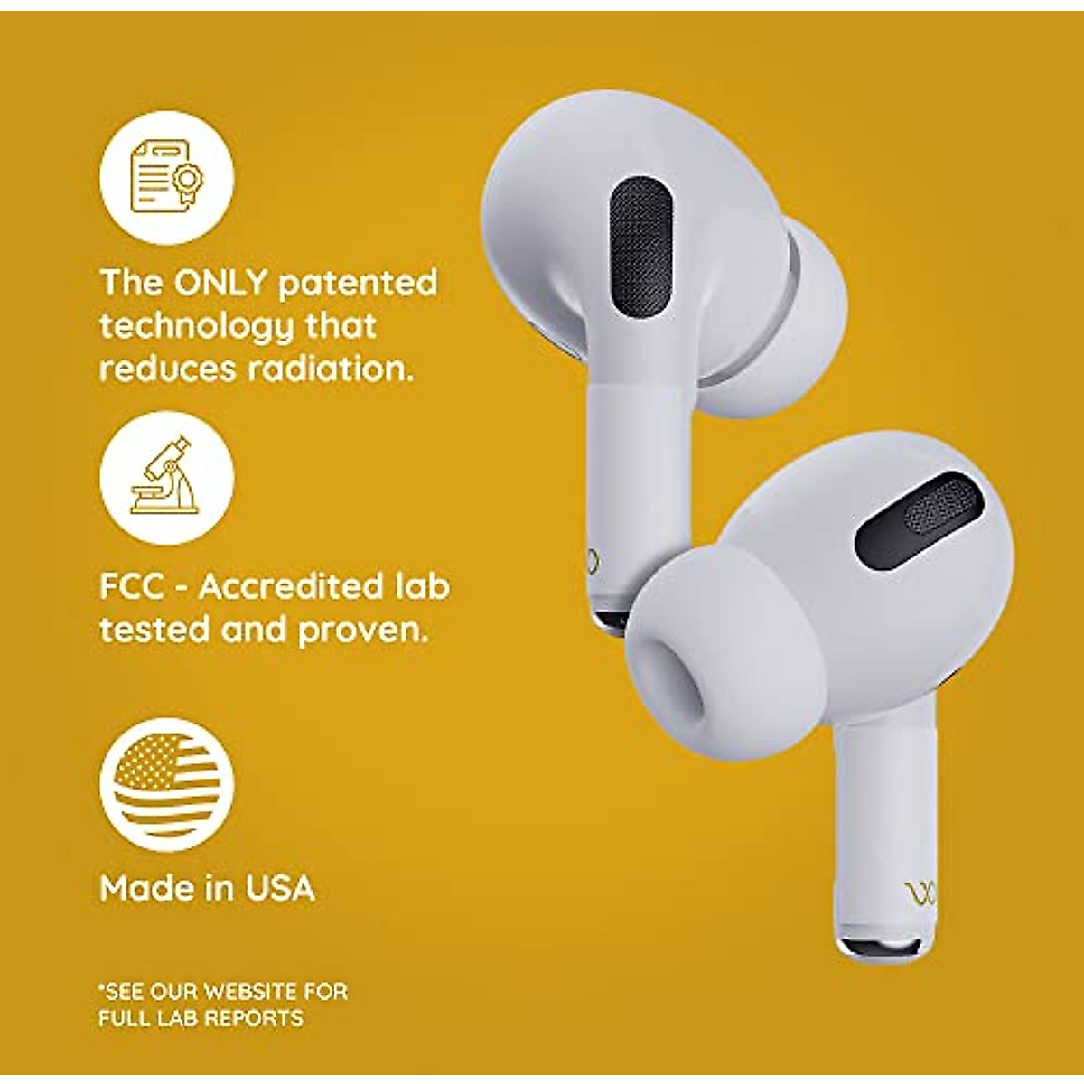 WaveBlock Pro, 2 Pair EarProtect Sticker for AirPods 3rd Generation or AirPods Pro 2, Harm Blocker for AirPods, 5G Shield Reduction, Fits in Case, Tested in FCC Certified Lab