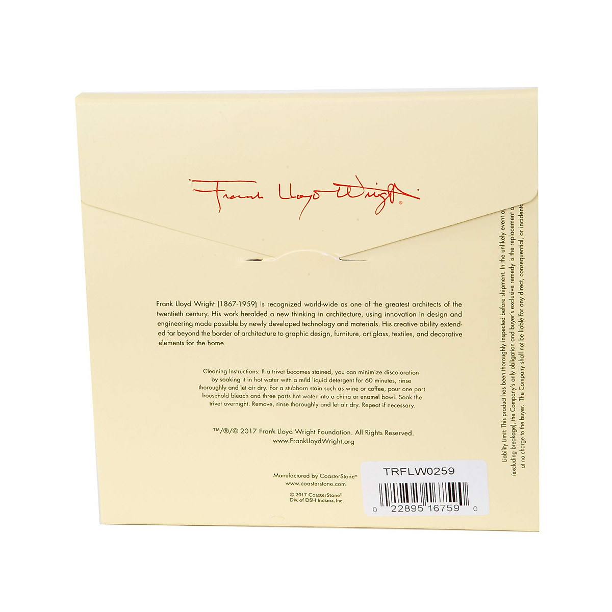 CoasterStone Frank Lloyd Wright Darwin D. Martin House Pier Trivet, One Size, Multicolor