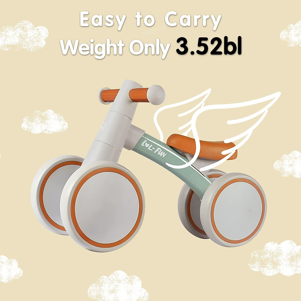 LOL-FUN Baby Balance Bike 1 Year Old, Toys for 1 Year Old Boy and Girl Gifts, Boy First Birthday Gift for One Year Old