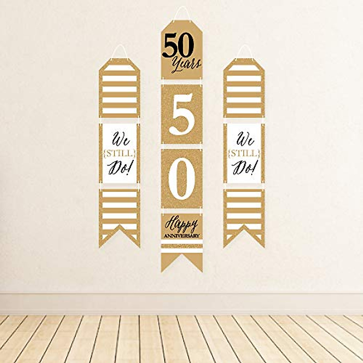 Big Dot of Happiness We Still Do - 50th Wedding Anniversary - Hanging Vertical Paper Door Banners - Anniversary Party Wall Decoration Kit - Indoor Door Decor