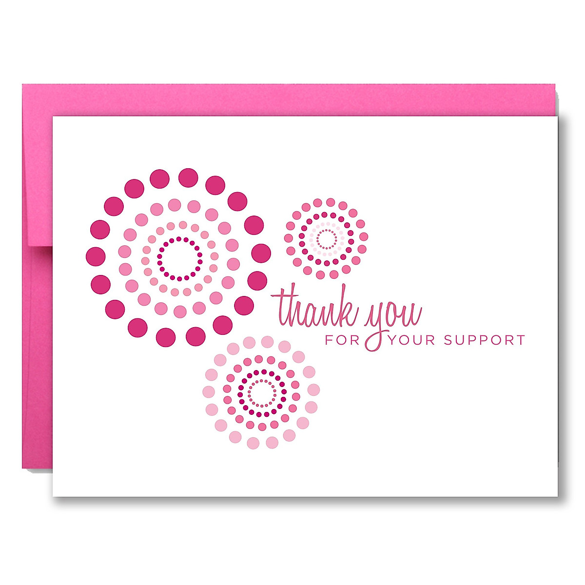 Two Poodle Press 20 Card Variety Pack - Breast Cancer Support Modern Pink Ribbon Thank You Cards in 4 Designs, Printed on 100% Recycled Stock - For Charity Events, Runs, Walks and 3-Day