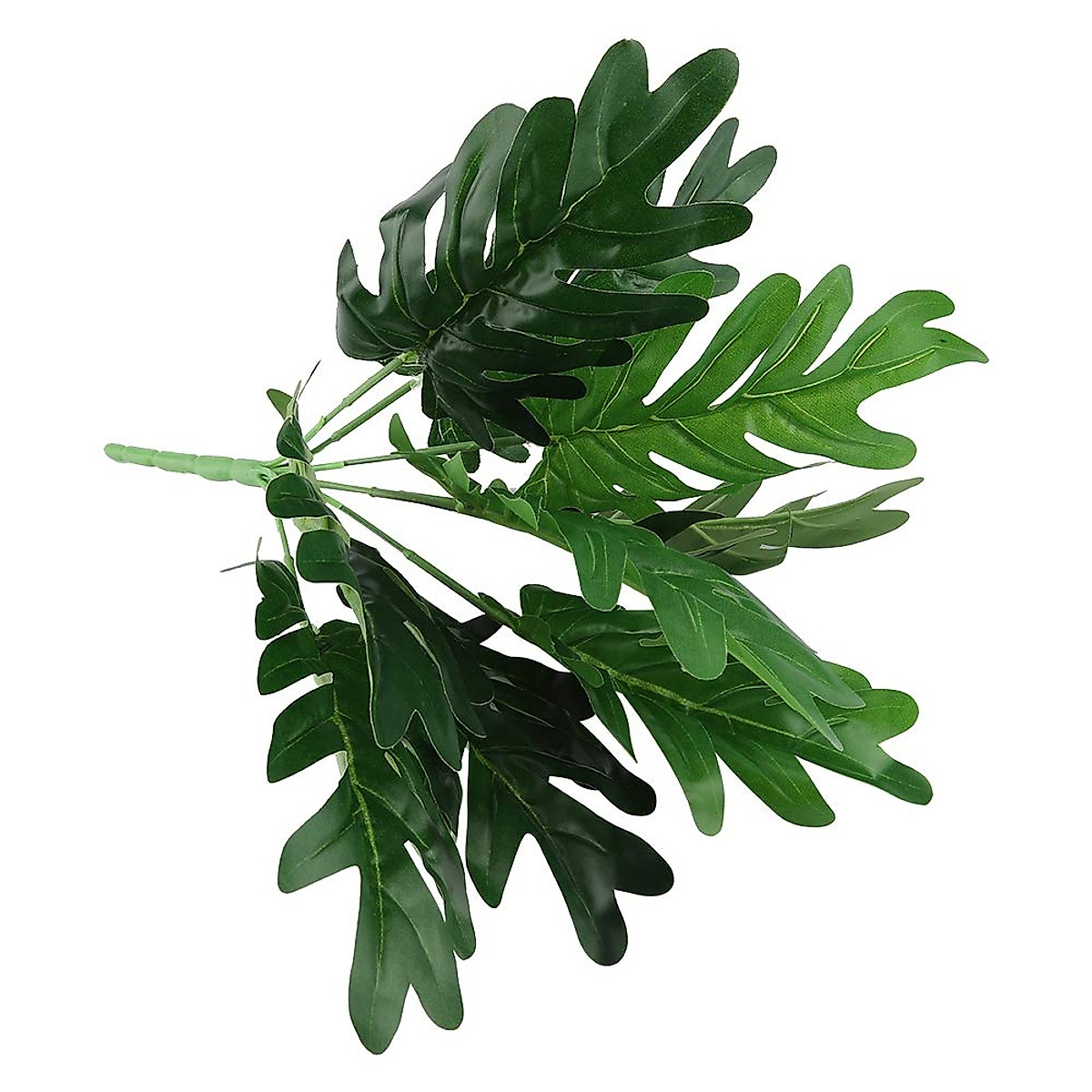 Jacksing Faux Leaf, Plastic Artificial Faux Foliage Green Grass Plant Leaf Home Office Party Garden Interior