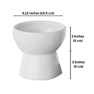 SunGrow Rabbit, Silkie Chicken & Ferret Bowl with Stand, Helps Pet Chicken & Duck to Drink Water, Elevated Ceramic Feeder and Water Dish for Small Pets