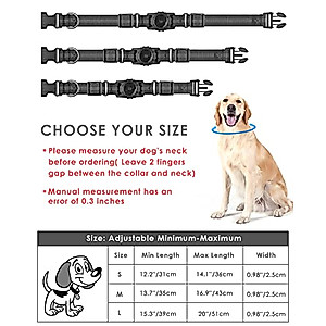 KATUMO AirTag Dog Collar, Reflective Dog Collar for Apple AirTag, Adjustable Soft Nylon Pet Collars with AirTag Holder for Medium Dogs (M, Black)