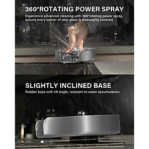 PIPPONER Stainless Steel Glass Rinser for Kitchen Sink,Upgraded 360°Rotating Jet Cup Washer for Sink,Cup Cleaner for Bar Sink Attachment(Brushed Nickel)