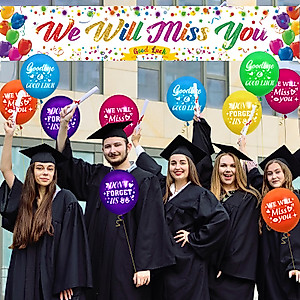We Will Miss You Party Decorations We Will Miss You Good Luck Banner and 18Pcs Balloons for Graduation Farewell Retirement Leaving Going Away Goodbye Party Supplies Decor