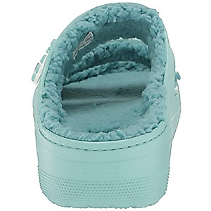 Crocs Unisex Classic Cozzzy Sandals, Fuzzy Slippers and Slides, Pure Water, 6 US Men
