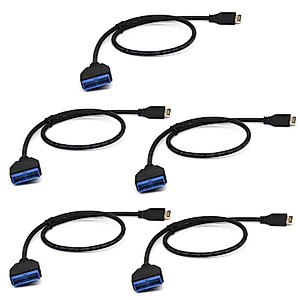 JMT USB 3.1 Adapter Cable Type-E Male to IDC 20P Male USB 3.0 20Pin Extension Cable for Computer Motherboard 30cm (5pcs)