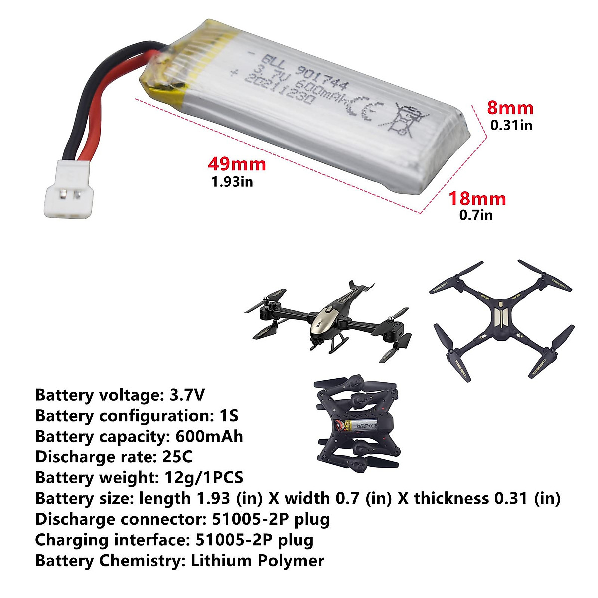 sea jump Accessories 5PCS 3.7V 600mah Lithium Battery with 5in1 Charger for SYMA X600W X700 X700W Aerial Photography Quadcopter Accessories Remote Control Drone Lithium Battery