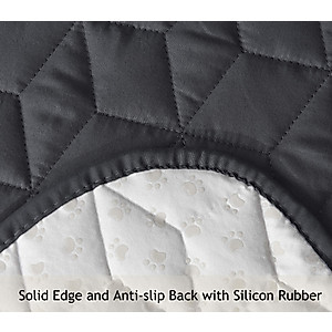 Ameritex Loveseat Cover Water-Resistant Quilted Furniture Protector with Back Nonslip Paws Slipcover for Dogs, Kids, Pets Loveseat Slipcover Stay in Place for Leather (Dark Grey, 54'')