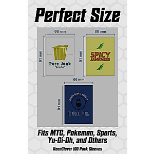 KeenClover Trading Card Sleeves 100 Pack Matte Standard Size, Strong and Thick (Top Deck King, Never Didn't Have It), 66mm x 91mm