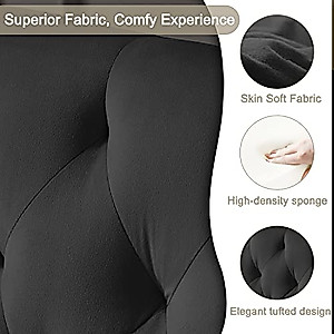 GEEVIVO Sleeper Sofa Bed Modern Tufted Futon Couch, Convertible Loveseat Sleeper Sofa Couch w/ 3 Angle Adjustable Backrest and Rose Gold Metal Legs, Accent Recliner for Home Living Room Bedroom