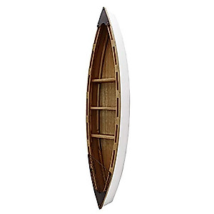 Nautical Wood Boat Shelf Wall Decor Hanging Row Boat Shelf for Bathroom Living Room Home Decor Beach Theme 47" H