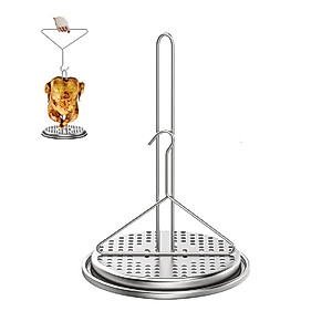 Turkey Chicken Poultry Deep Frying Rack and Handle lifter Hook-Turkey Frying Stand Kits for Deep Fry Pot Grill,Turkey Fryer Grill Stainless Steel Accessories with Drip Pan