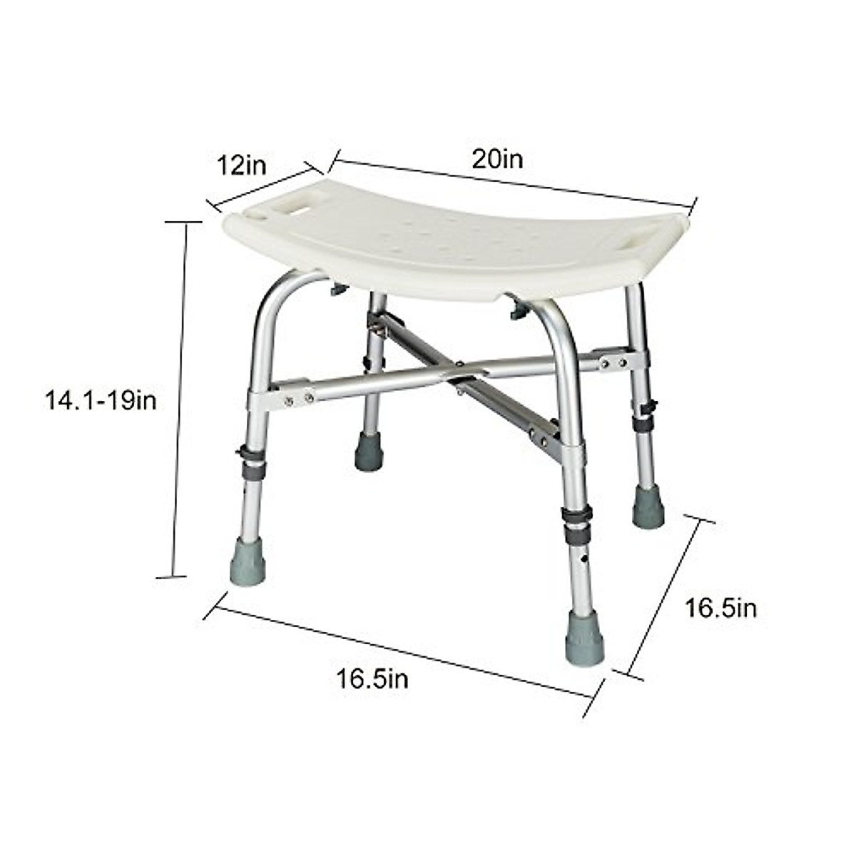 OMECAL 450LBS Medical Shower Chair Bath Stool Transfer Bench Seat,Upgrade Framework SPA Bathtub Chair, Heavy Duty 450LBS No-Slip Adjustable 6 Height,