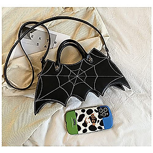 KUANG! Women Bat Wing Shoulder Bag Fashion Halloween Spider Web Tote Purse Crossbody Handbags Purse for Girls
