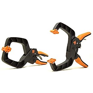 WEN CLH435 Quick-Release Ratcheting Hand Clamps with 4-Inch Jaw Opening and 3-Inch Throat, 2 Pack