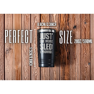 Onebttl Snowmobile Gifts For Men, Gifts for Sled Moto Snowmobiling Lover, 20 oz/590 ml Stainless Steel Insulated Tumbler with Straw, Lid, Just One More Sled I Promise