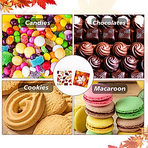 DERAYEE Fall Treat Bags, 400 Pcs Self Sealing Cellophane Cookie Bags Pumpkin Maple Leaves Clear Candy Bags Plastic Self-Adhesive Goodie Gift Bag for Thanksgiving Party Favor Autumn Party Supplies (3.9 x 3.9 Inch)