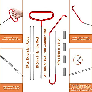 heruo kit automotriz Profesional de 19 piezas con Sujetador de Largo alcance de Acero inoxidable, cuña que no daña, Bomba de cuña de aire, herramienta de extracción de recorte automático