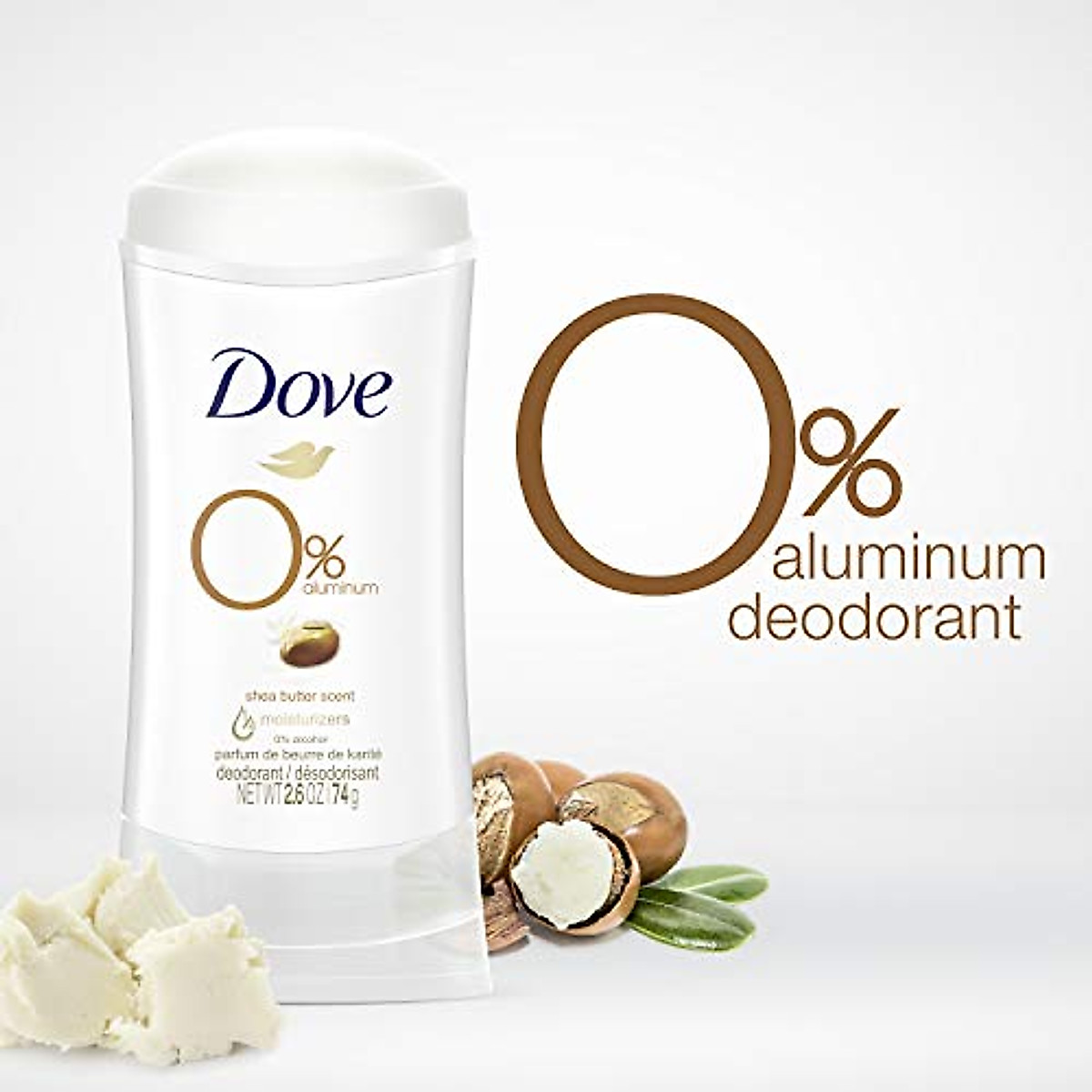 Dove Antiperspirant Deodorant Stick for 48 Hour Protection And Soft And Comfortable Underarms, Shea Butter, Deodorant for Women, 4 Count, 2.6 Ounce